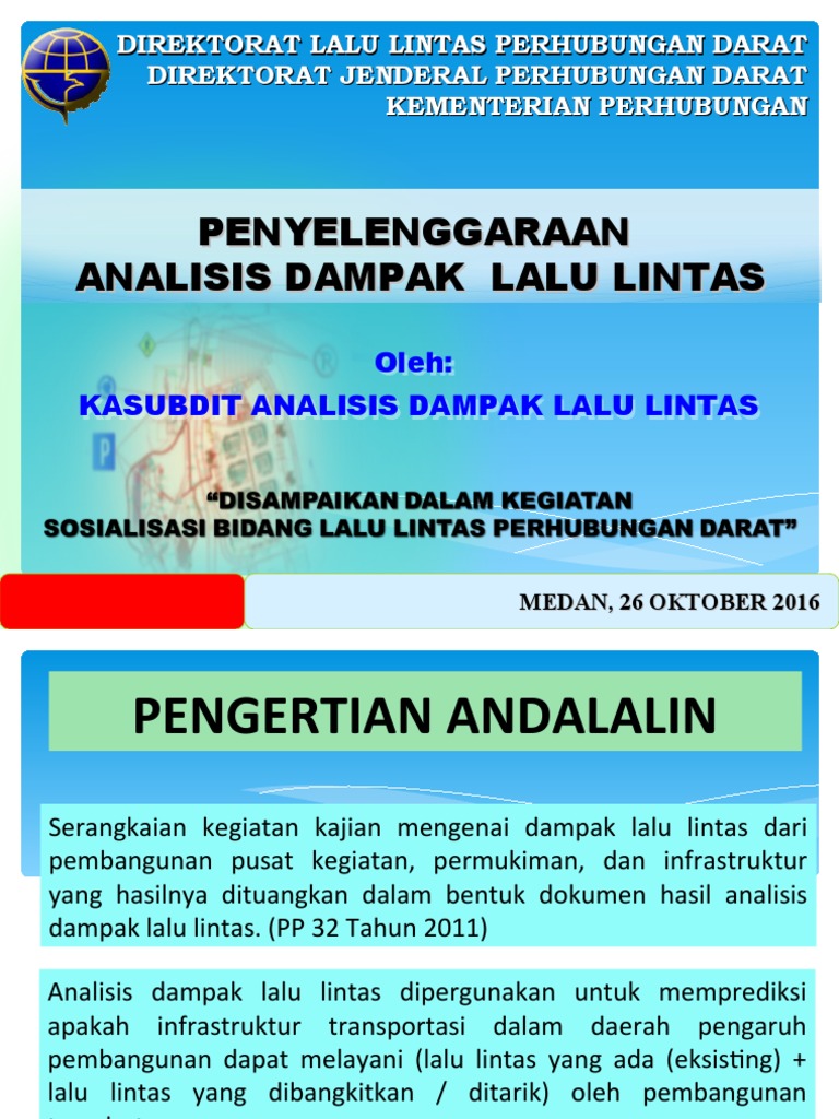 Bahan Paparan Andalalin Kasubdit Andalalin Medan | PDF