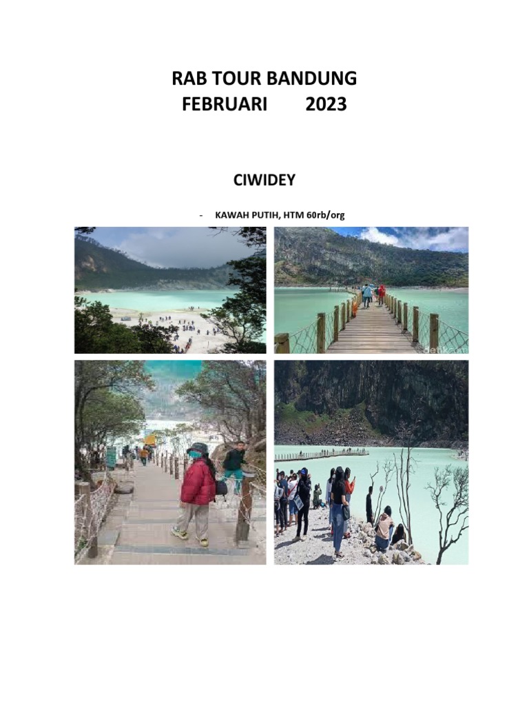 Itinerary & Biaya Wisata Bandung | PDF