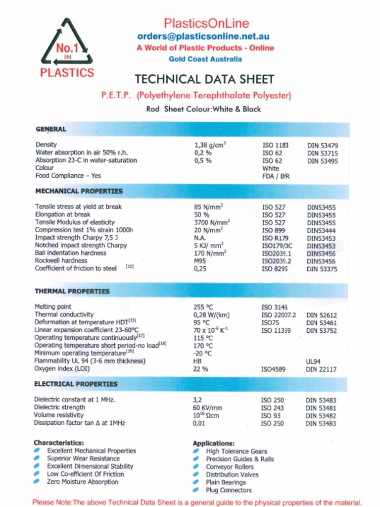 POL PETP Technical Data Sheet | PDF