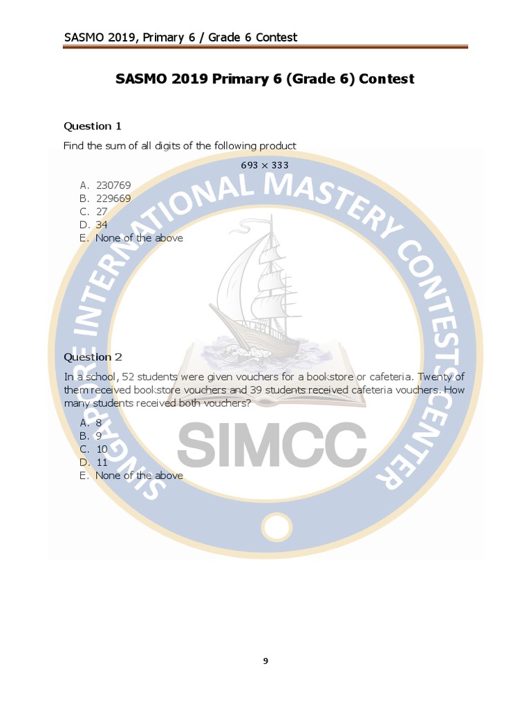 Primary 6 | PDF | Area | Elementary Mathematics