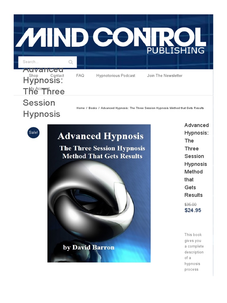 Advanced Hypnosis - The Three Session Hypnosis Method That Gets Results ...