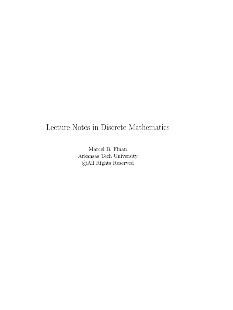 Lecture Notes in Discrete Mathematics - Part 7 | PDF