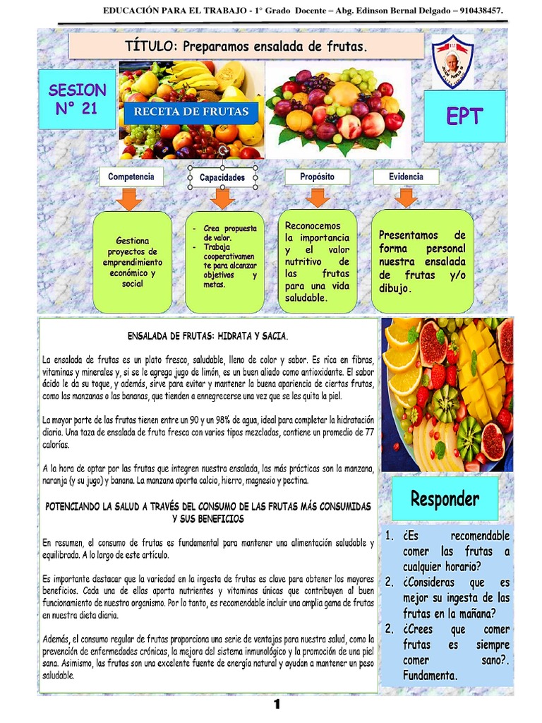 Ensalada de Frutas | PDF Ensalada de Frutas | PDF