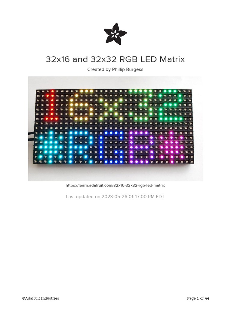32x16 32x32 RGB Led Matrix | PDF | Electrical Connector | Arduino