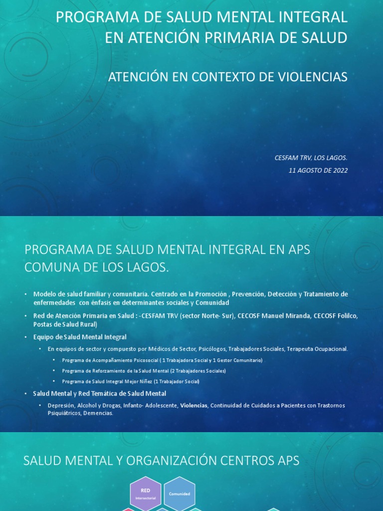 Salud Mental Integral en APS Los Lagos | PDF | Salud mental | La violencia contra las mujeres