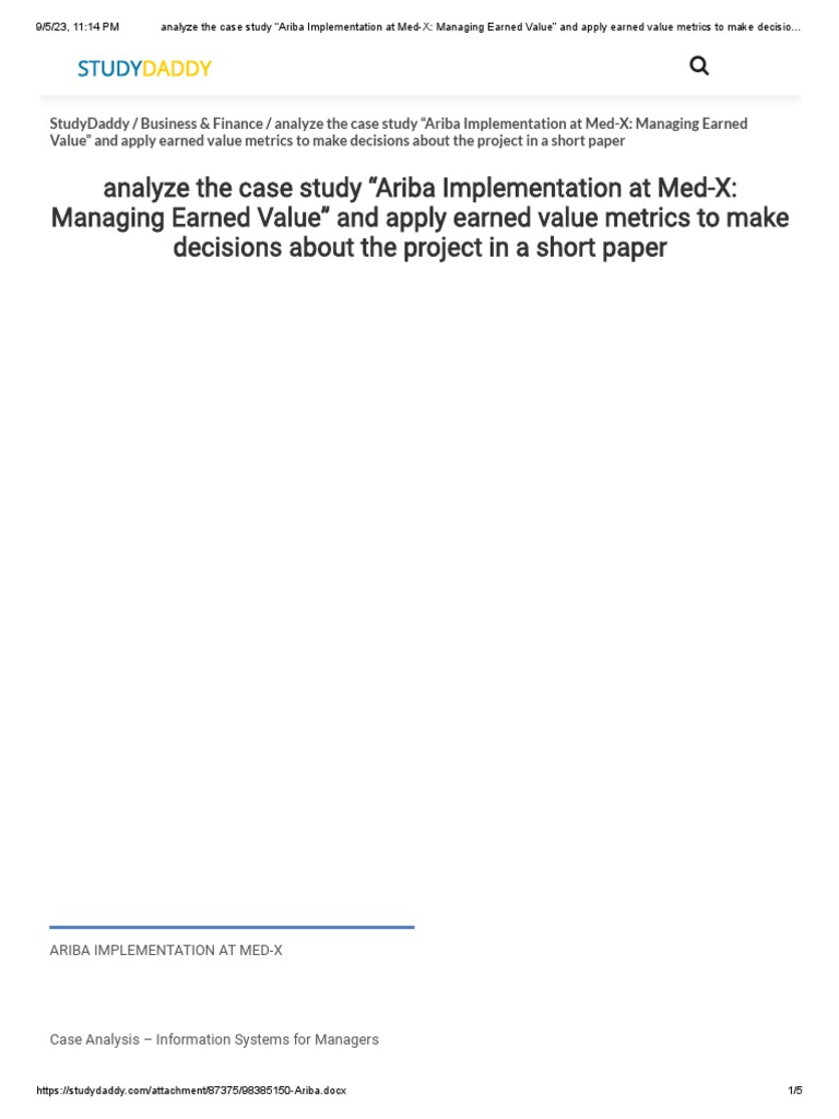 Ariba Implementation Case Study Analysis | PDF | Procurement | Consumer Price Index