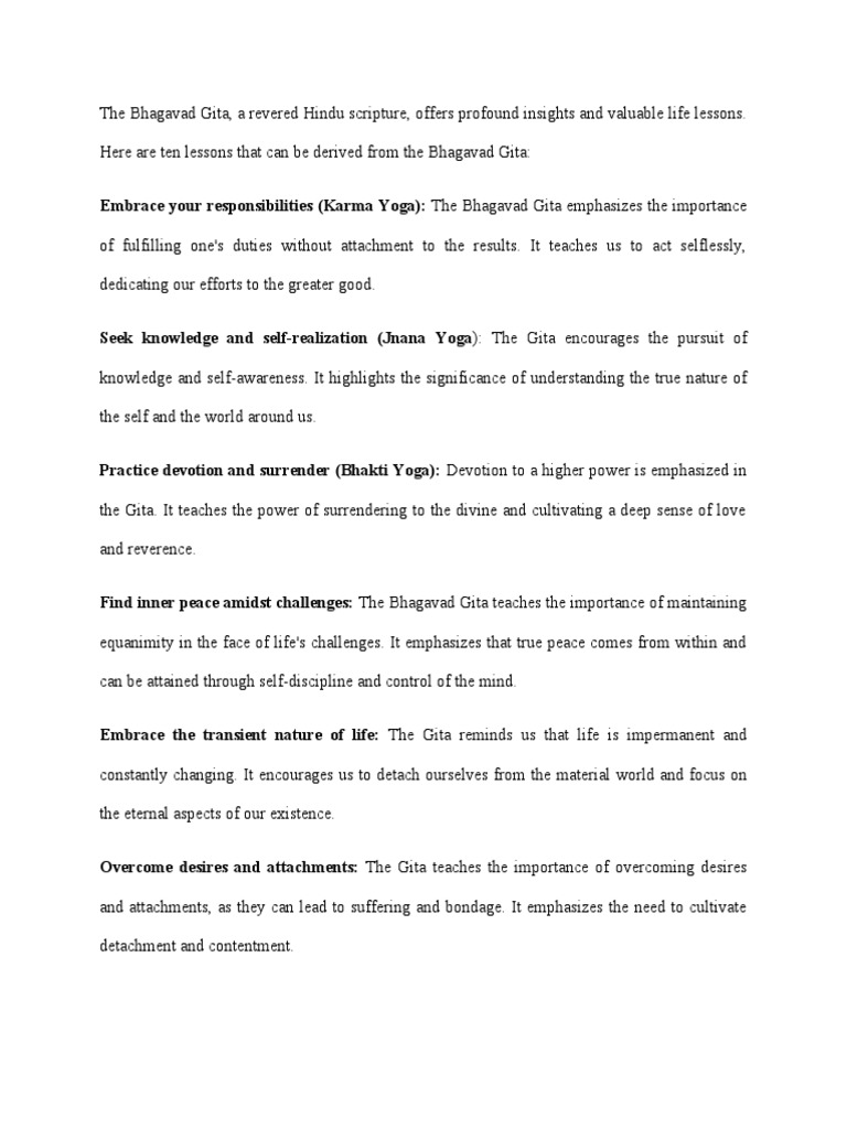 Learnings from Bhagwat Geeta | PDF | Bhagavad Gita | Bhakti