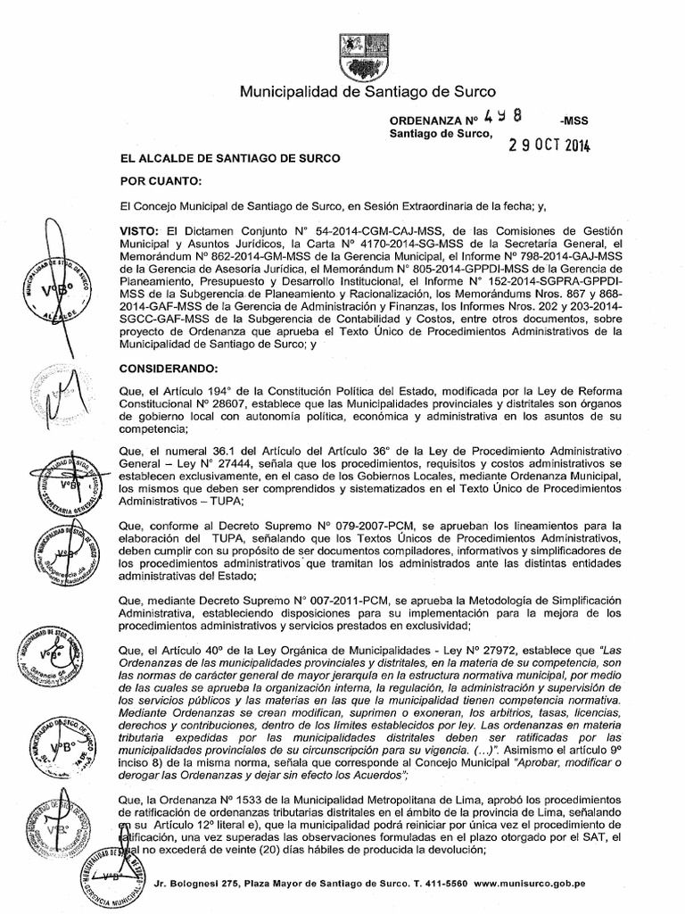 Ordenanza #498 | PDF