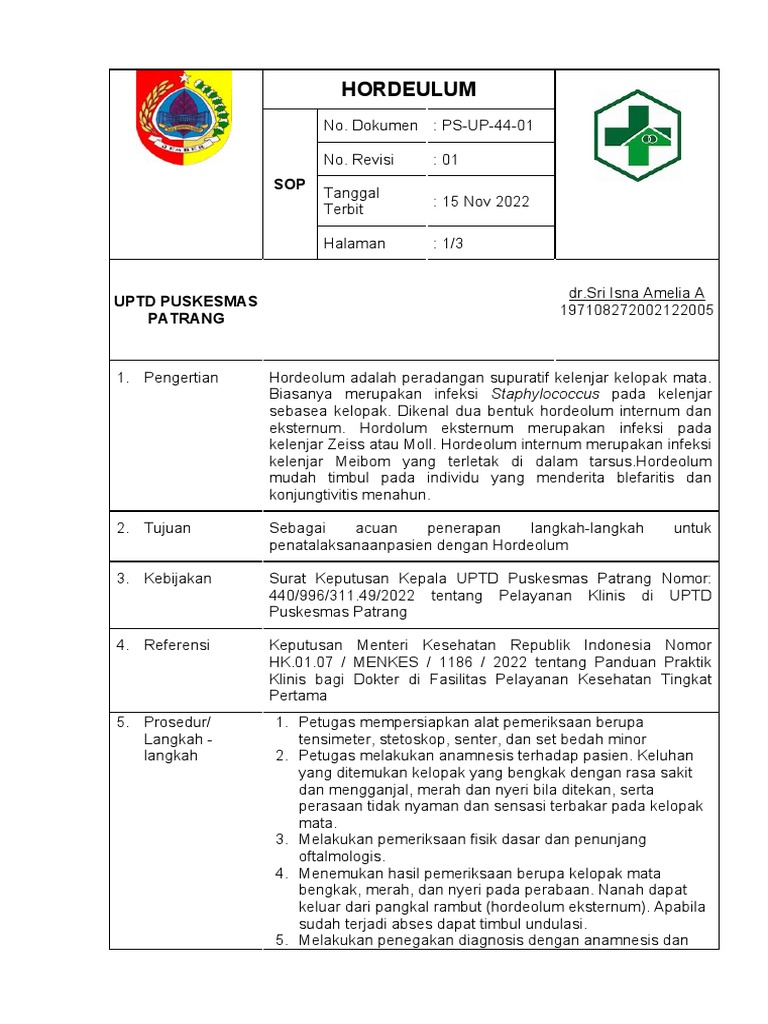 44.SOP PPK - Hordeulum | PDF