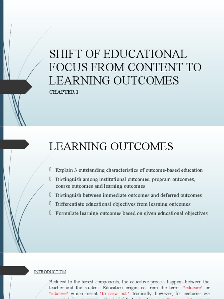Shift of Educational Focus From Content To Learning | PDF ...