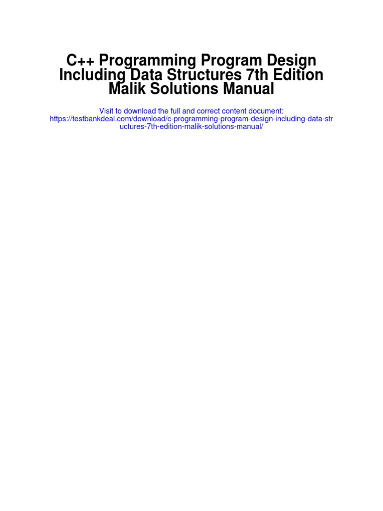 C Programming Program Design Including Data Structures 7th Edition ...