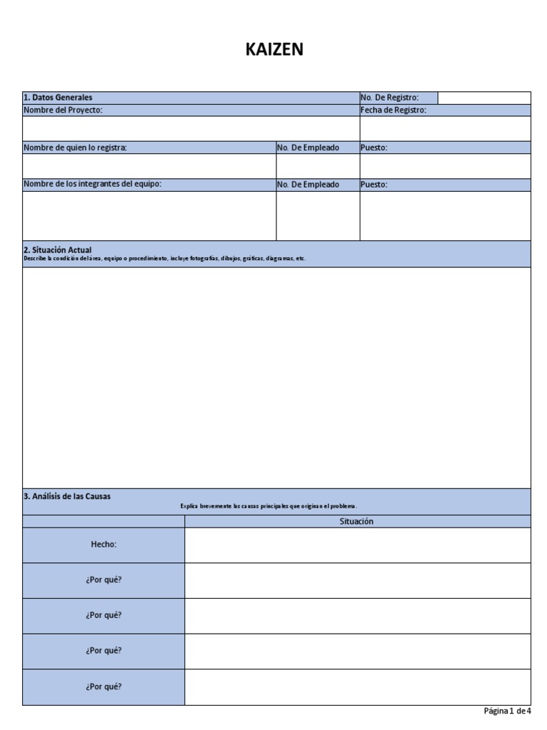 Formato Kaizen | PDF