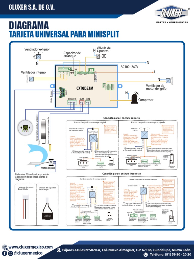 Diagrama de Tarjeta Universal Minisplit | PDF | Equipo eléctrico ...