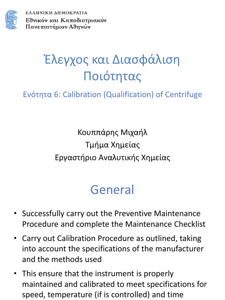 Calibration of Centrifuge | PDF | Calibration | Centrifuge