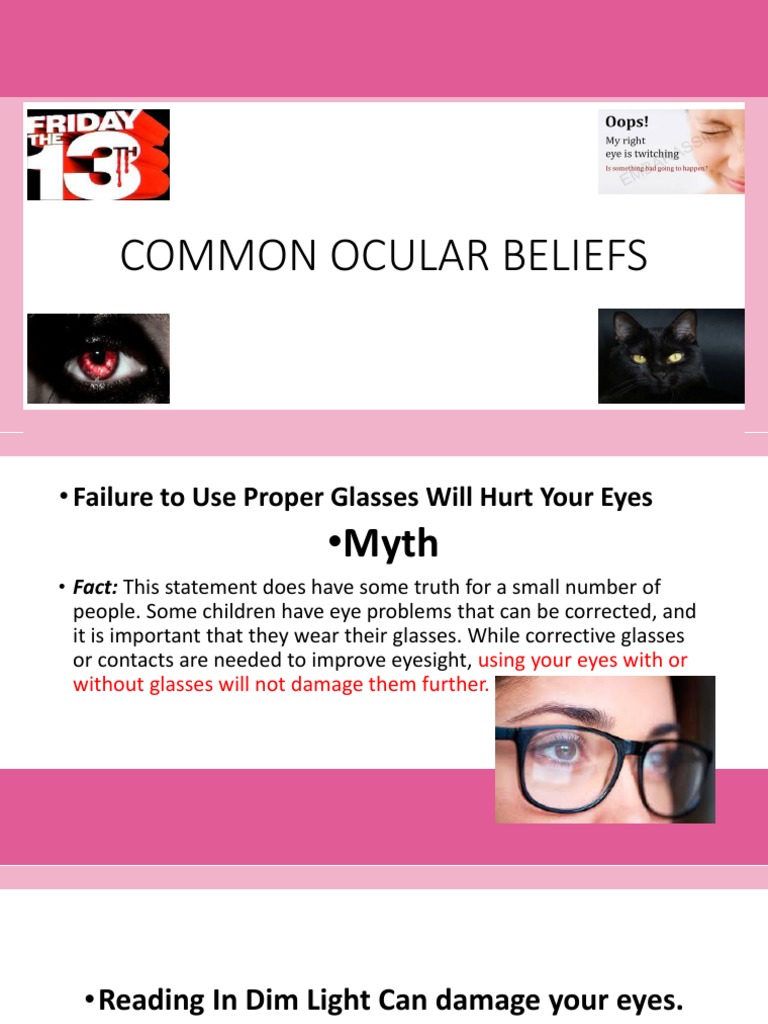 Eye Myths Facts | PDF | Glasses | Visual Impairment