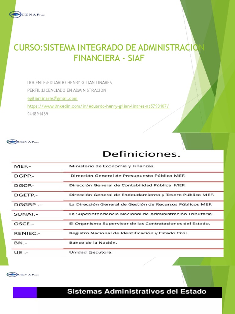Sesion 2 SIAF - Curso SIAF | PDF
