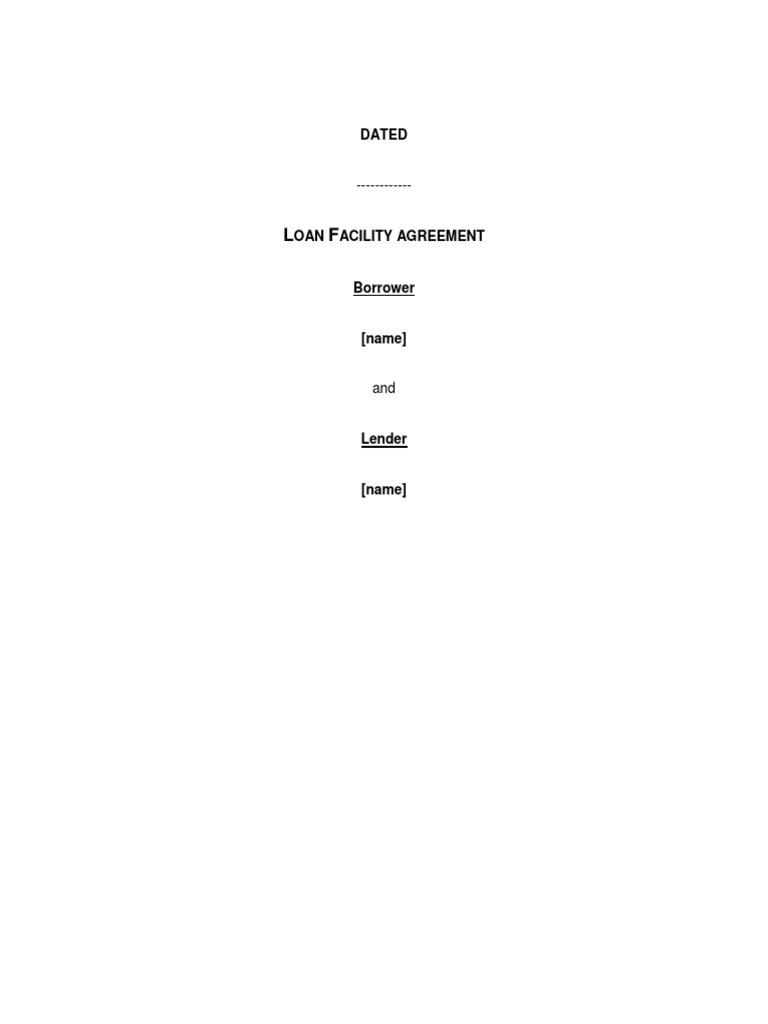 Appendix A - Draft Template Loan Agreement | PDF | Loans | Debt