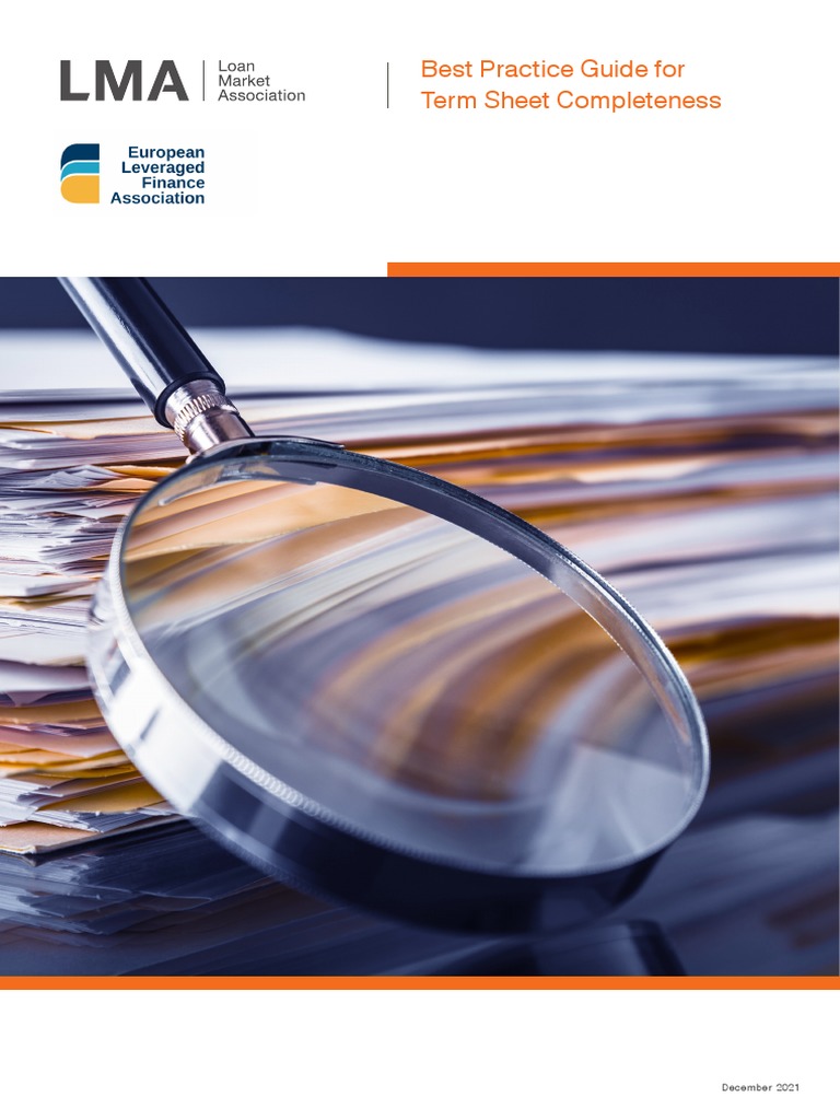 LMA Best Practice Guide Term Sheet Completeness | PDF | Debt ...