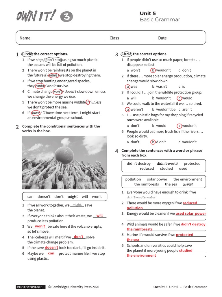 Basic Grammar Unit5 With Answers | PDF | Sea | Natural Environment