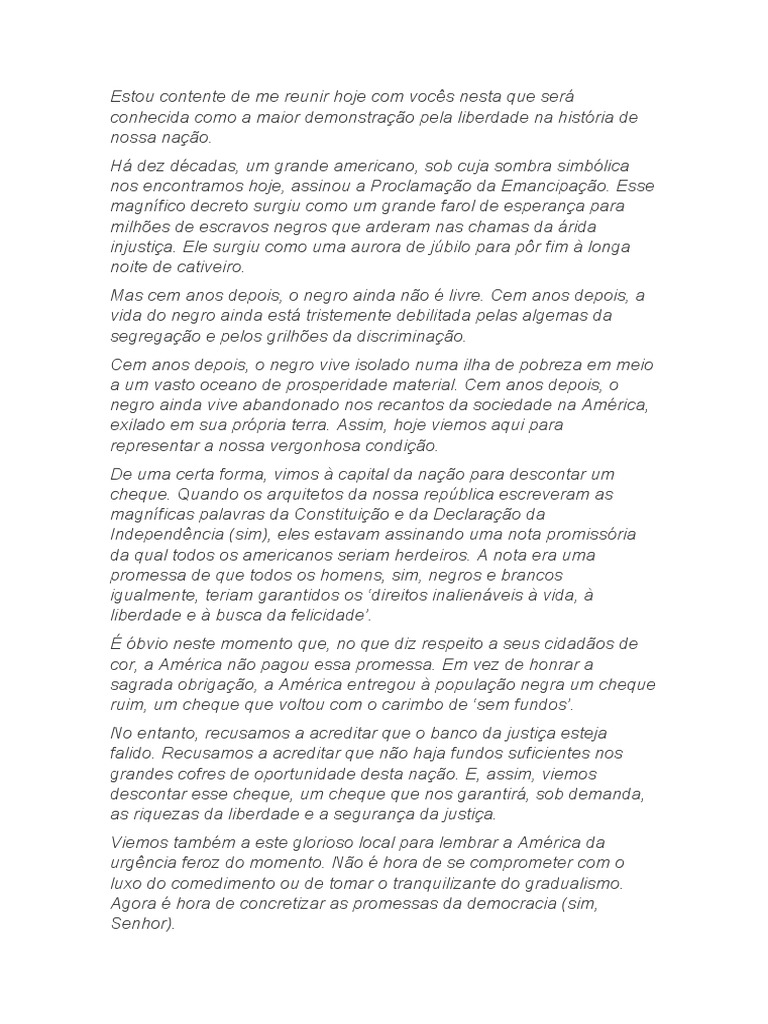 Estou Contente de Me Reunir Hoje Com Vocês Nesta Que Será Conhecida ...