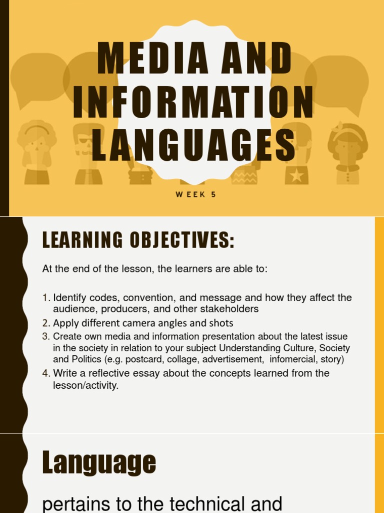 Media and Information Languages Week 5 Final | PDF | Information | Genre