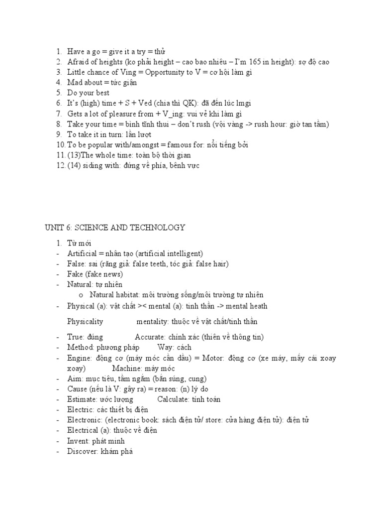 Unit 6 Science and Technology | PDF