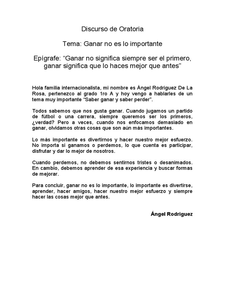 Discurso de Oratoria Angel | PDF