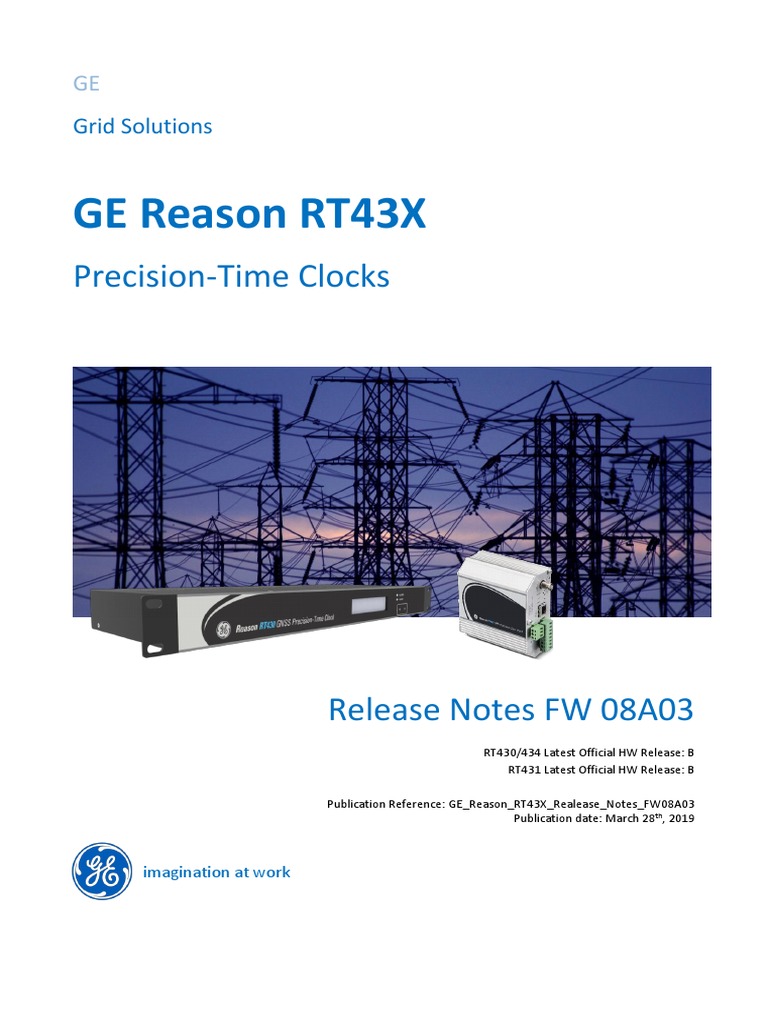 GE Reason RT43X Release Notes FW08A03 | PDF | Telecommunications ...