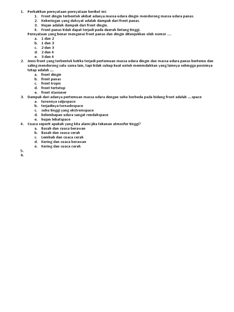Soal Latihan KSM Bab. Atmosphere | PDF