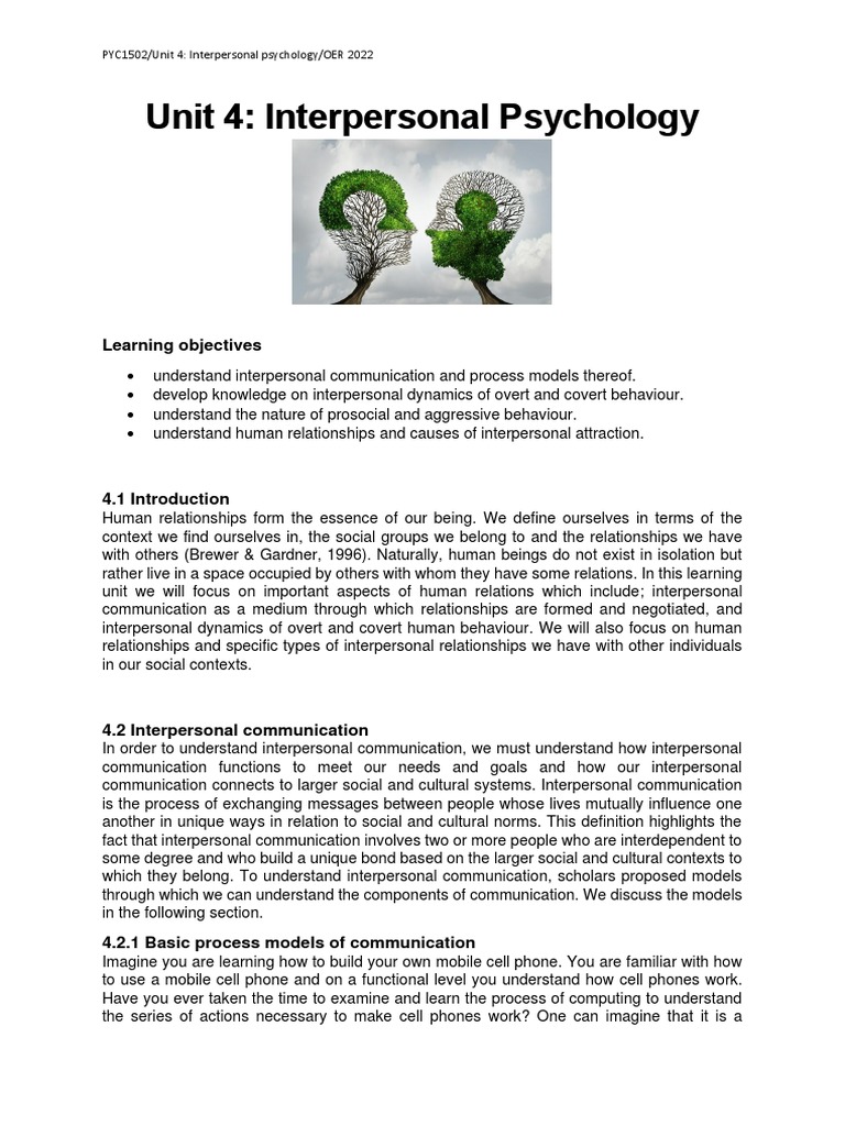 Interpersonal Dynamics in Psychology | PDF | Communication | Aggression