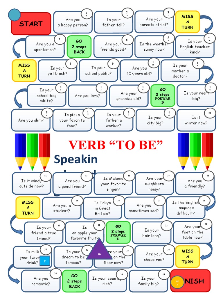 verb-to-be-speaking-boardgame-boardgames | PDF | Human Communication ...
