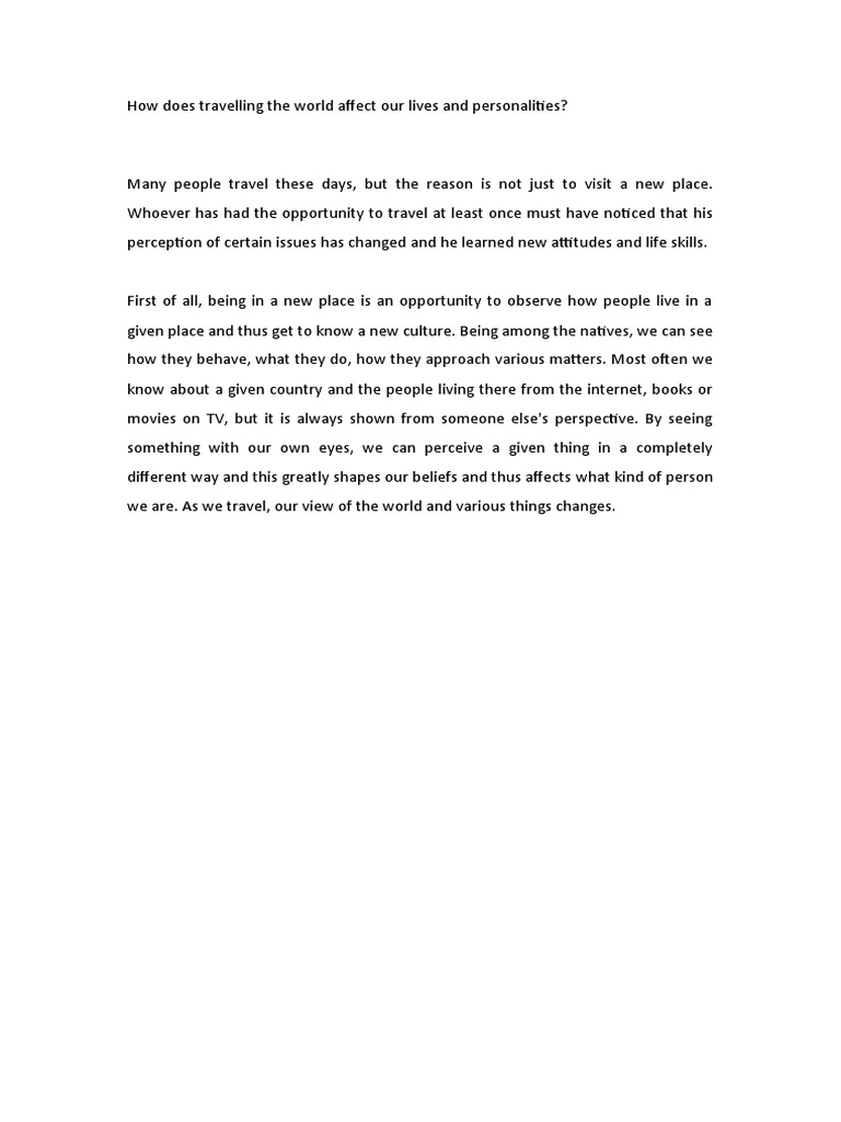 Travelling Essay Pdf