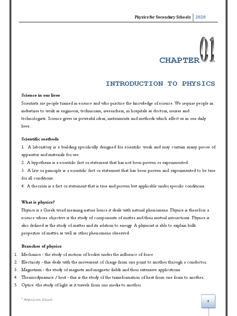 Physics Concepts for Secondary Schools | PDF | Observational Error ...