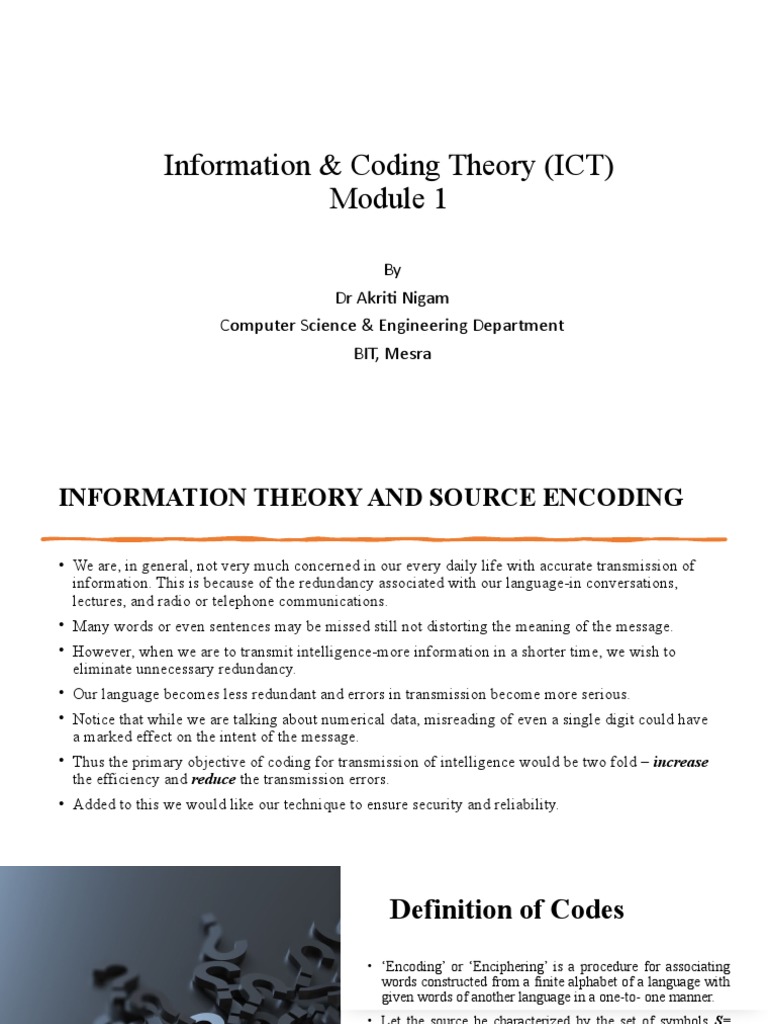Ict Module 1 Lecture 2 Pdf Code Information