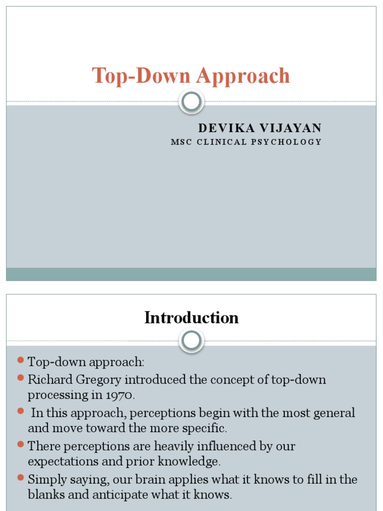 Top-Down Approach | PDF | Perception | Cognitive Science