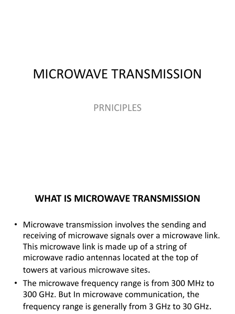 Microwave Transmission Overview | PDF | Microwave | Coaxial Cable
