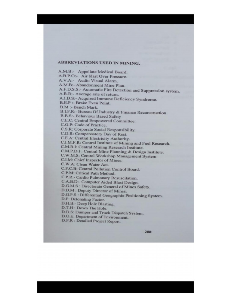 Complete Full Form Mining Exam 150 Plus. | PDF