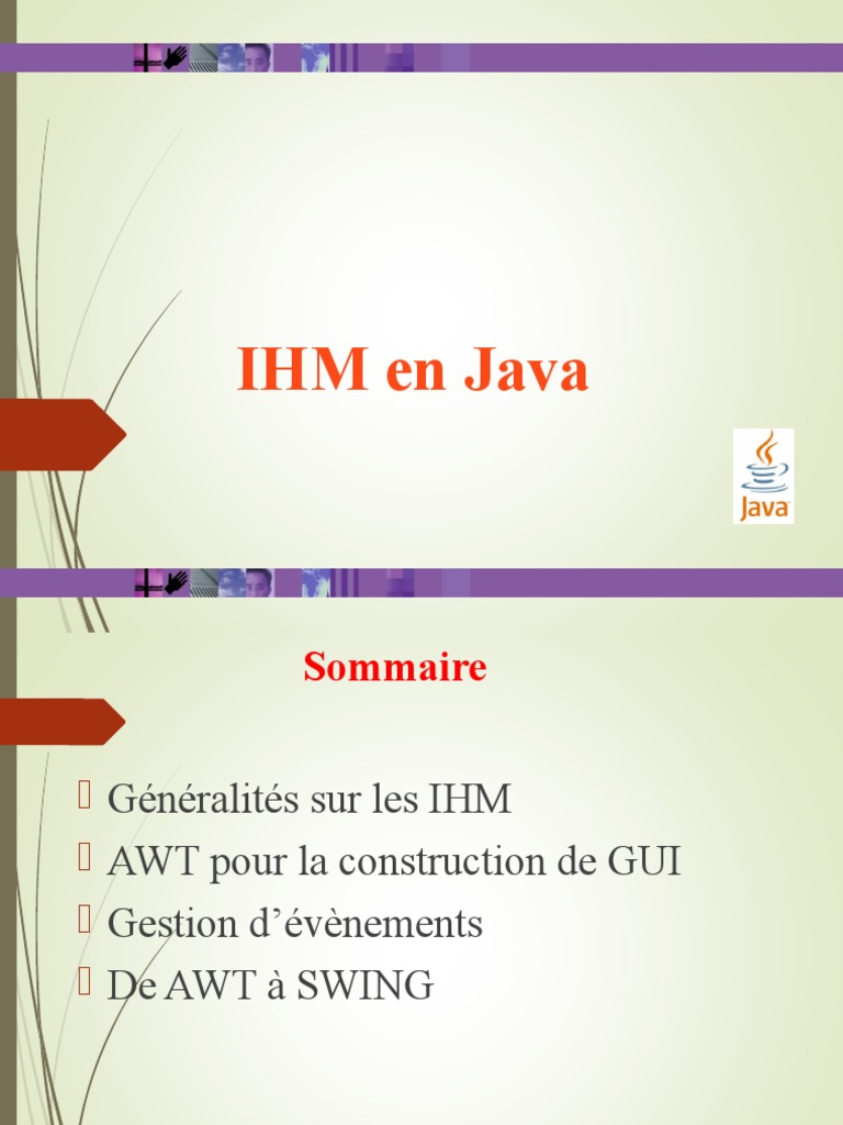 Interfaces Graphiques Utilisateur | PDF | Interface graphique | Java (Langage de programmation)