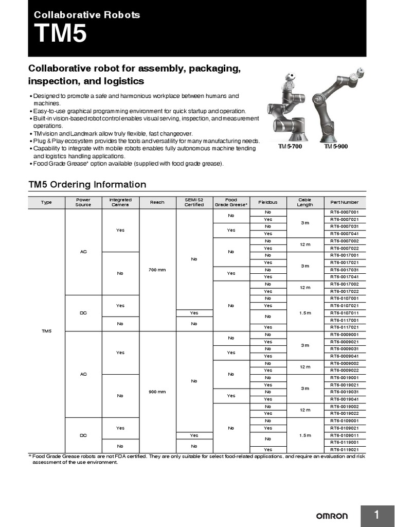 TM-TECH5 12 14 16 20 Collaborative Robots Datasheet en | PDF | Robot ...