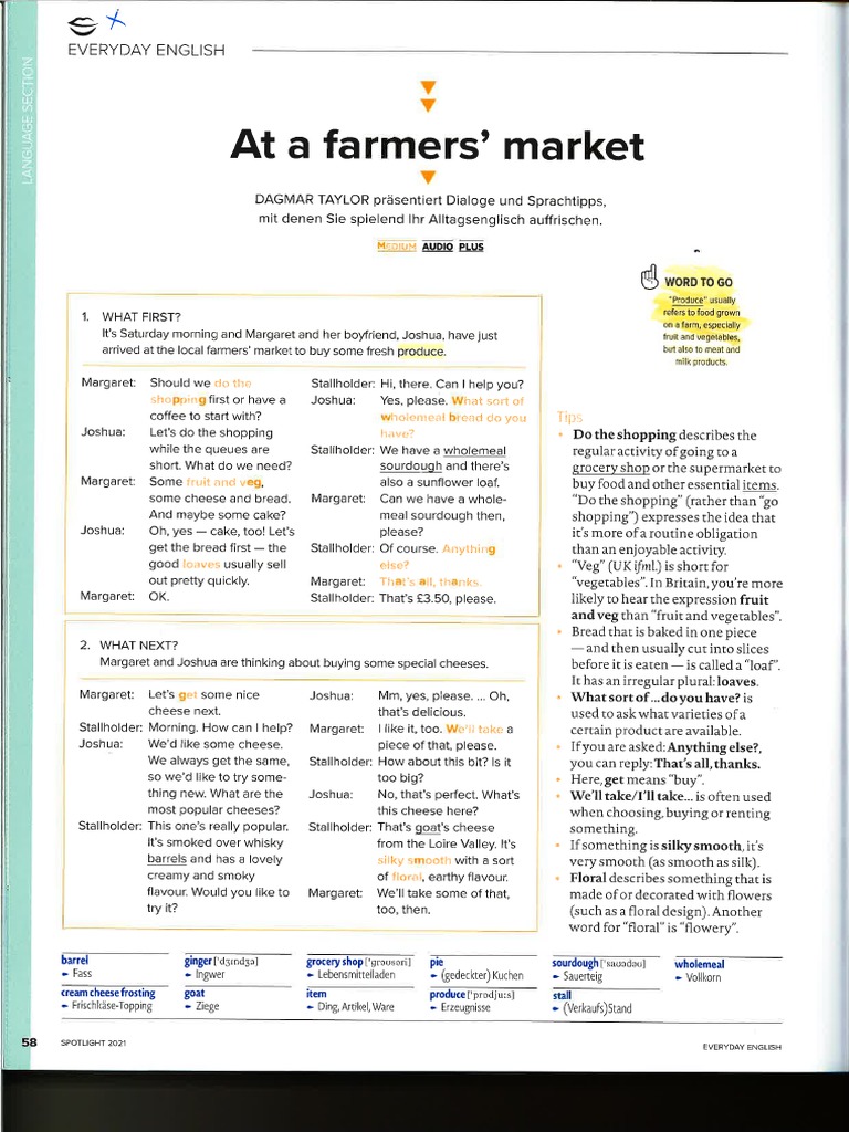 At A Farmer's Market | PDF