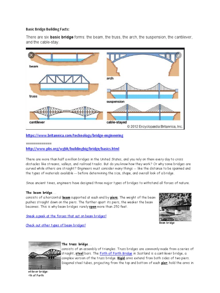 Basic Bridge Building Facts | PDF | Bridge | Truss