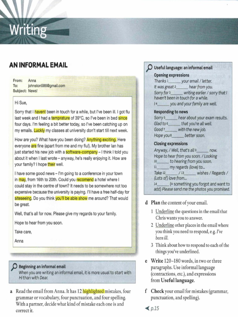 Informal Email Writing Guide | PDF | Linguistics | Human Communication
