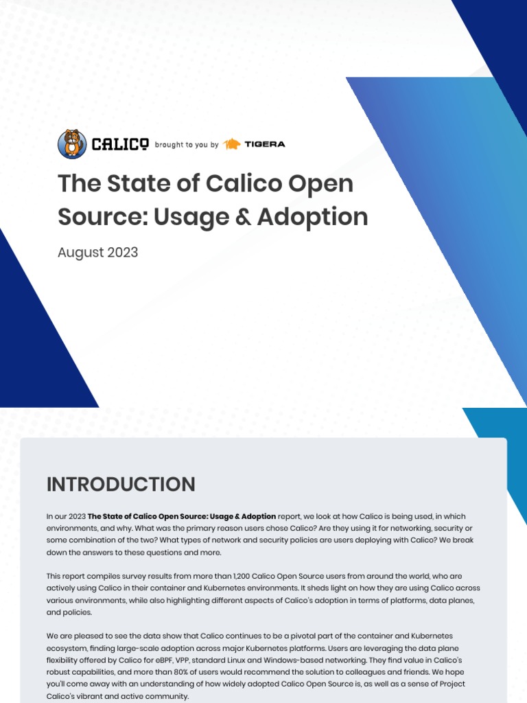 Calico Open Source Usage Adoption Report 2023 | Download Free PDF ... Calico Open Source Usage Adoption Report 2023 | Download Free PDF ...