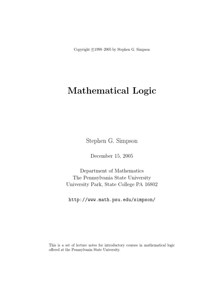 Simpson | PDF | First Order Logic | If And Only If