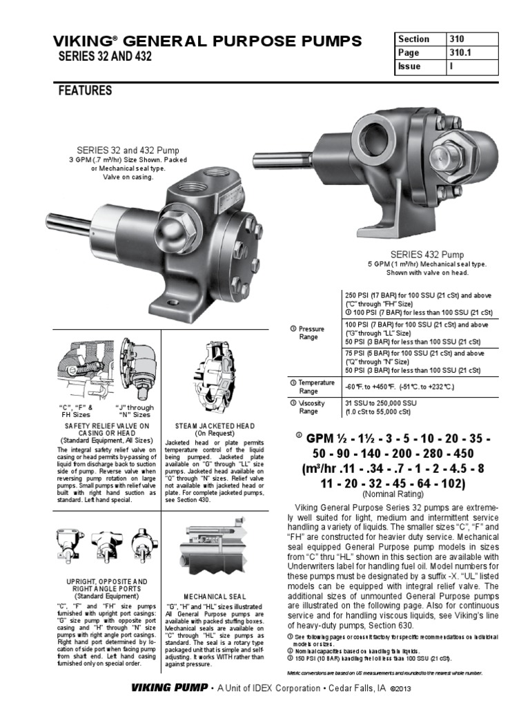 Viking Pump Serie 32-432 | PDF | Pump | Viscosity