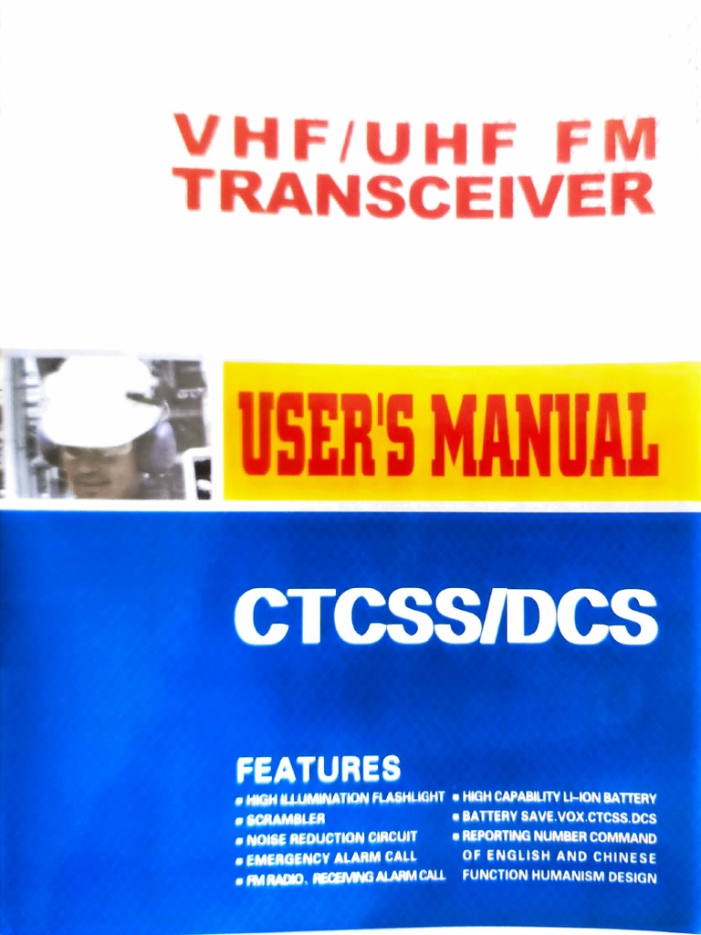 VHF/UHF FM Transceiver User Manual | PDF | Telecommunications | Radio ...