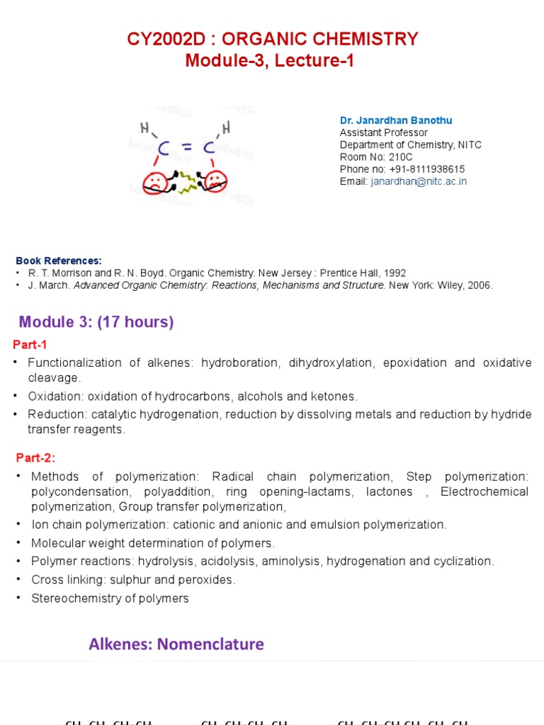 Module-3 (Part-I) | PDF | Alkene | Hydrogenation