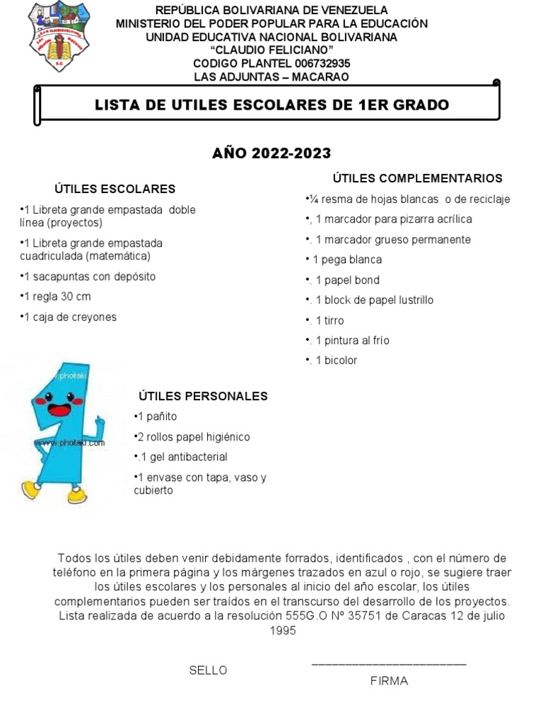 Listas Escolares 2022-2023 | PDF | Equipo | Materiales