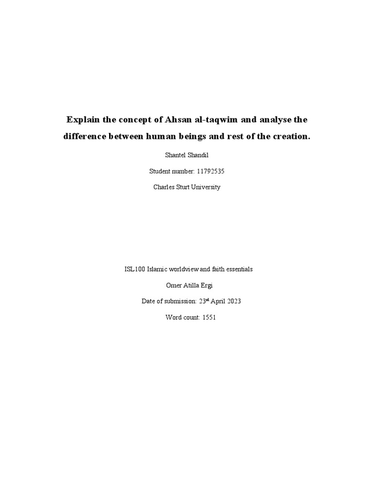 Essay Islamic Worldview | Download Free PDF | God In Islam | Quran