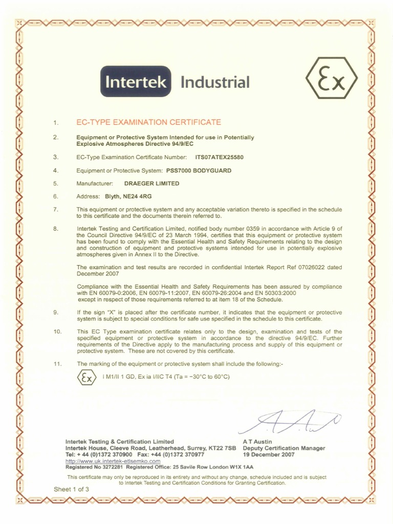ATEX EC Type Cert | PDF